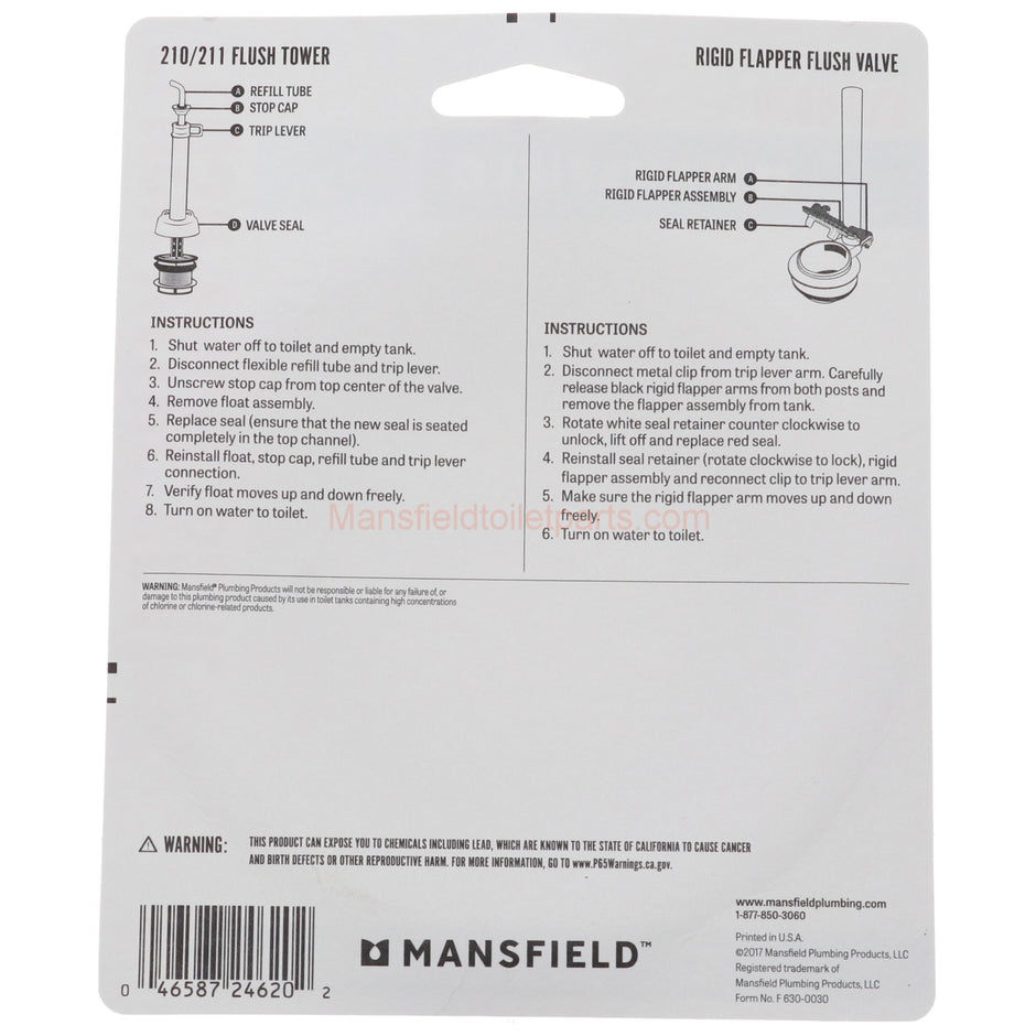 Mansfield 160 Toilet Parts